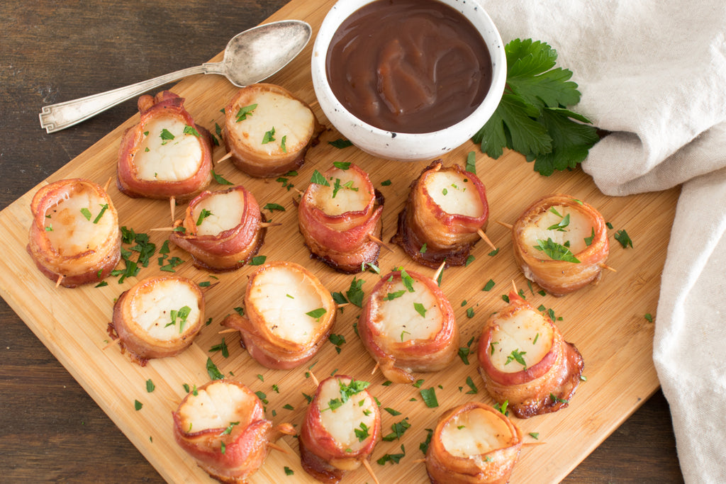 Sweet & Savory Bacon Wrapped Scallops | Island Olive Oil Company